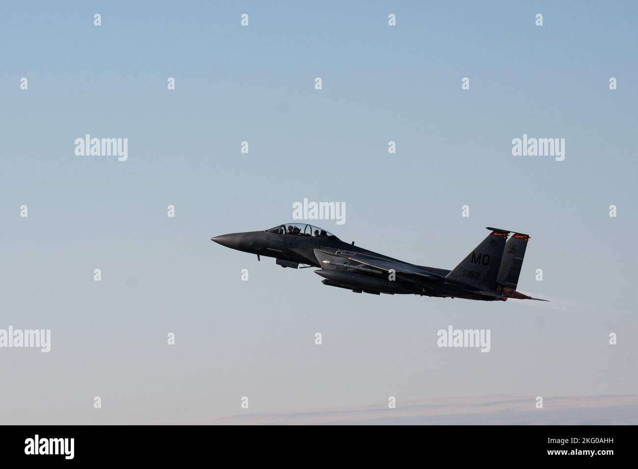 A U.S. Air Force F-15E Strike Eagle from Mountain Home Air Force Base ...