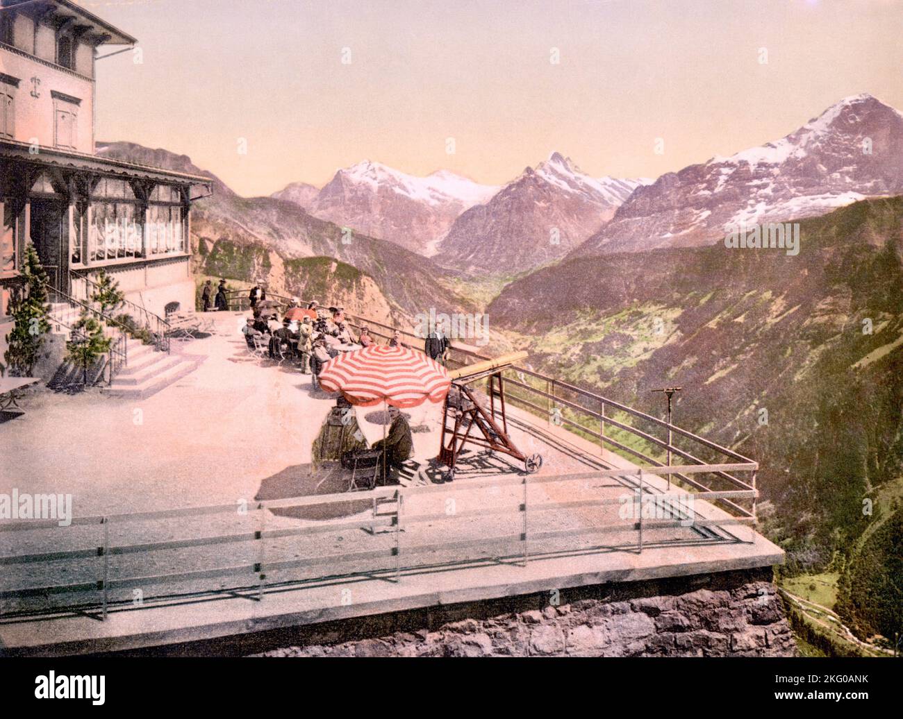 A view of the Wetterhorn from Schynige Platte, Bernese Oberland, Bern ...