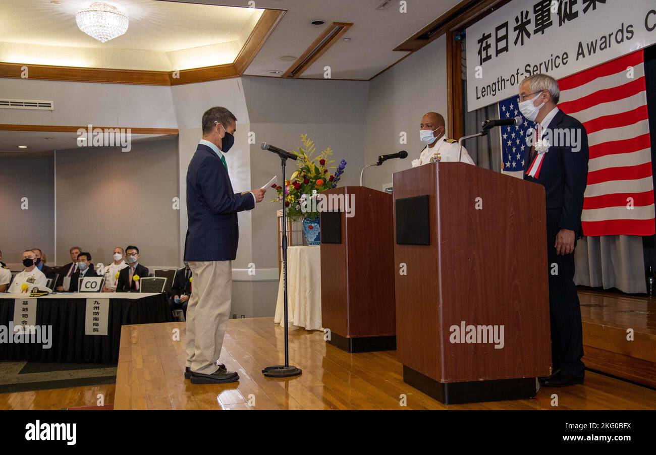 Kazuya Hayashi addresses Capt. David Adams, Commander, Fleet Activities ...