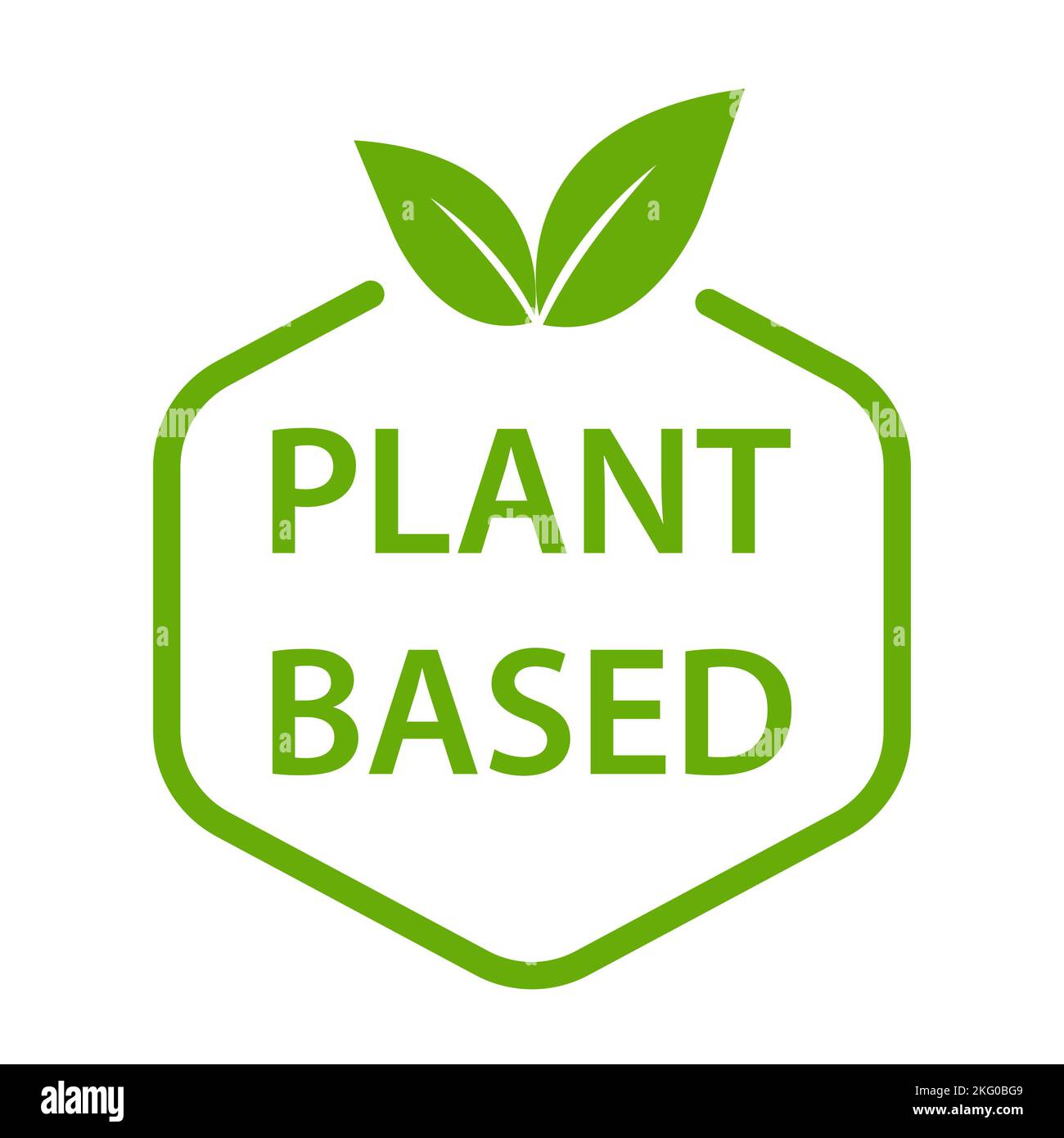 Plant based icon vector healthy food symbol vegan badge, vegetarian ...