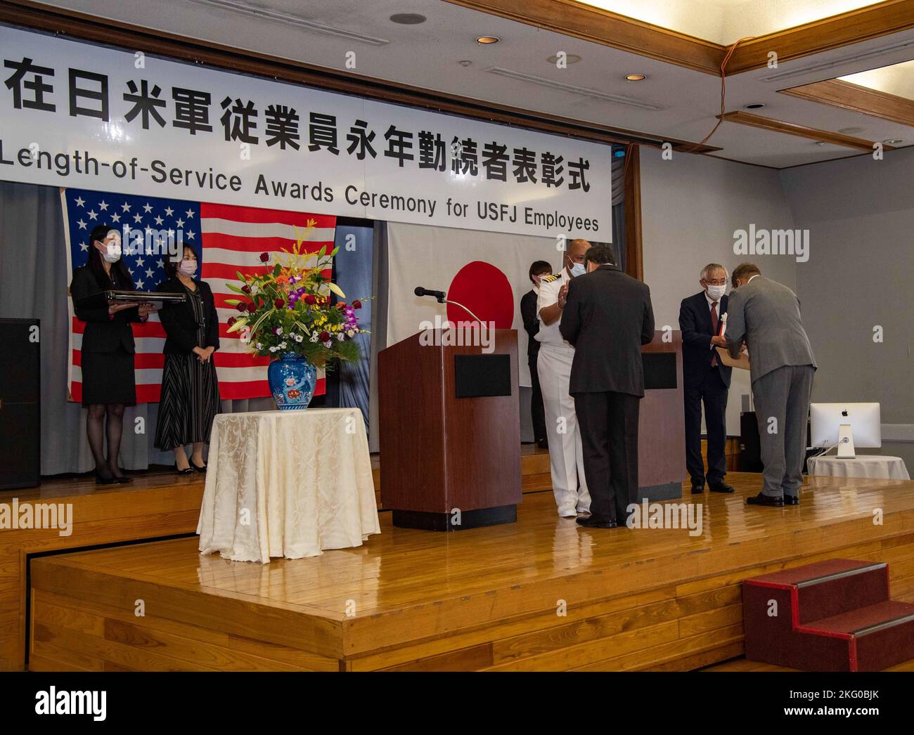 Capt. David Adams, Commander, Fleet Activities Sasebo (CFAS), and ...