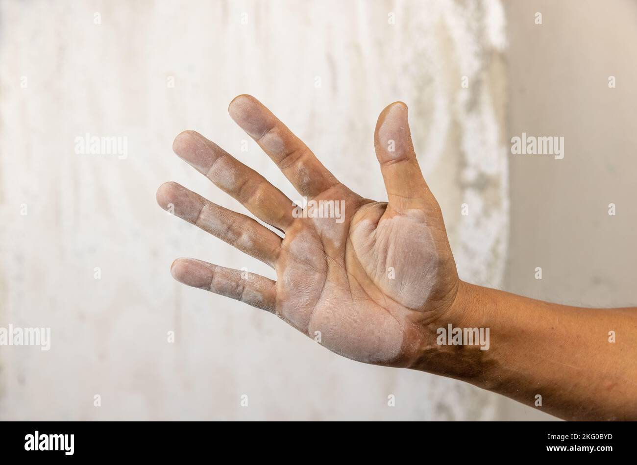 Chalking powder occurs when touching the color wall deterioration due ...