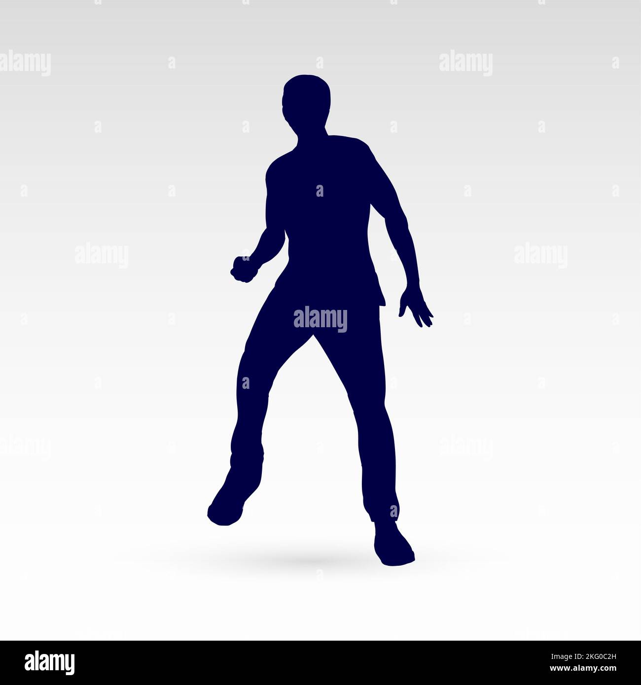 Modern Style Dancer Man Silhouette on a Gray Background Stock Vector ...