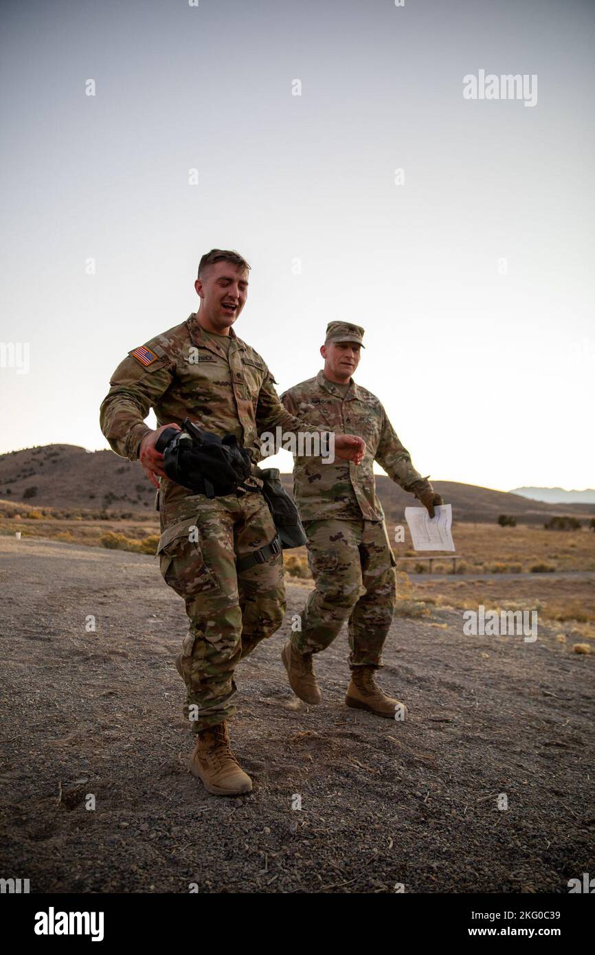 Spc. Nathan Sedgwick with the 19th Special Forces Group, runs to the ...