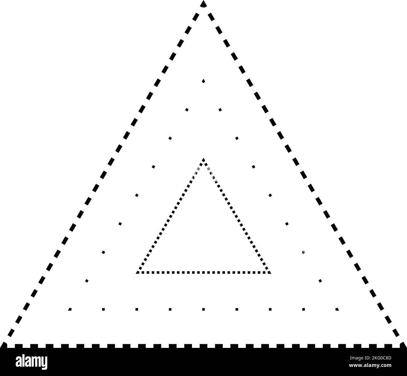Tracing triangle shape broken line element for preschool, kindergarten ...