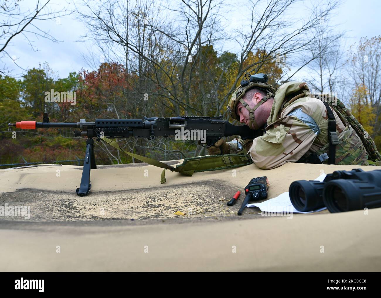 A member of the 174th Attack Wing Security Forces participates in ...