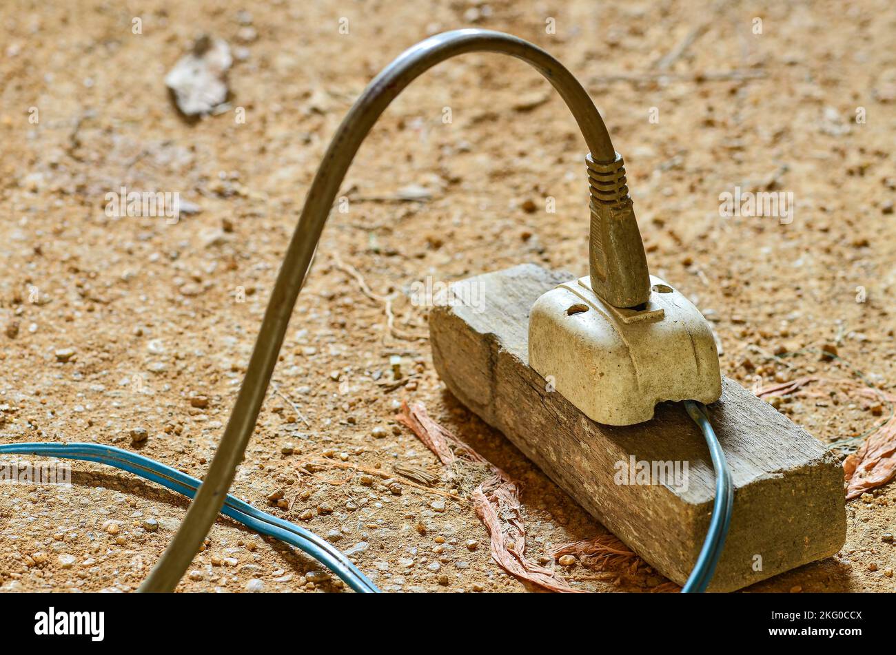 Old and dirty power sockets dangerous Stock Photo - Alamy