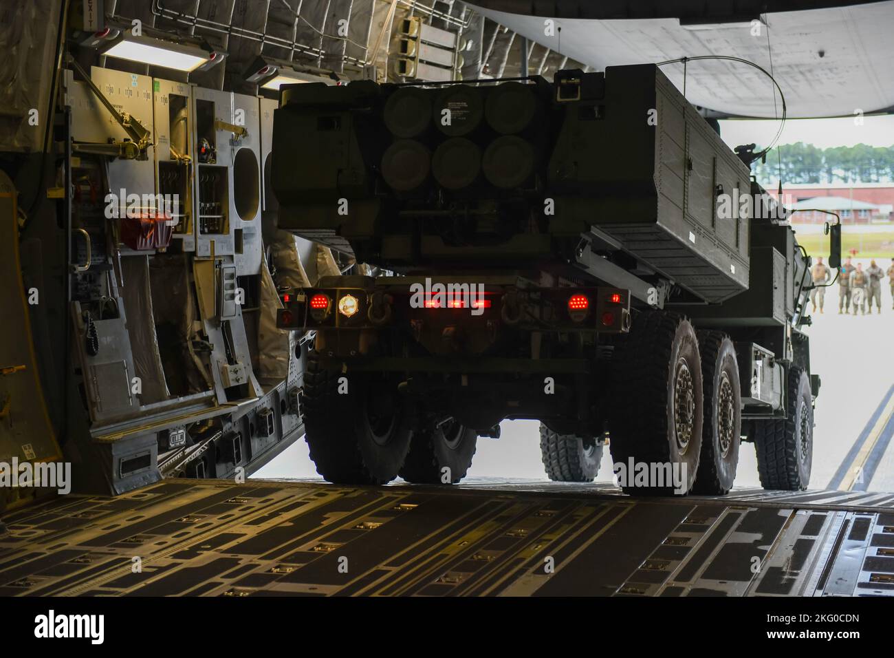 A High Mobility Artillery Rocket System, known as HIMARS, is loaded ...