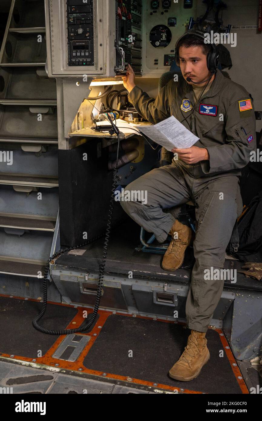 U.S. Air Force Staff Sgt. Alonso Carrillo, a loadmaster with the 4th ...