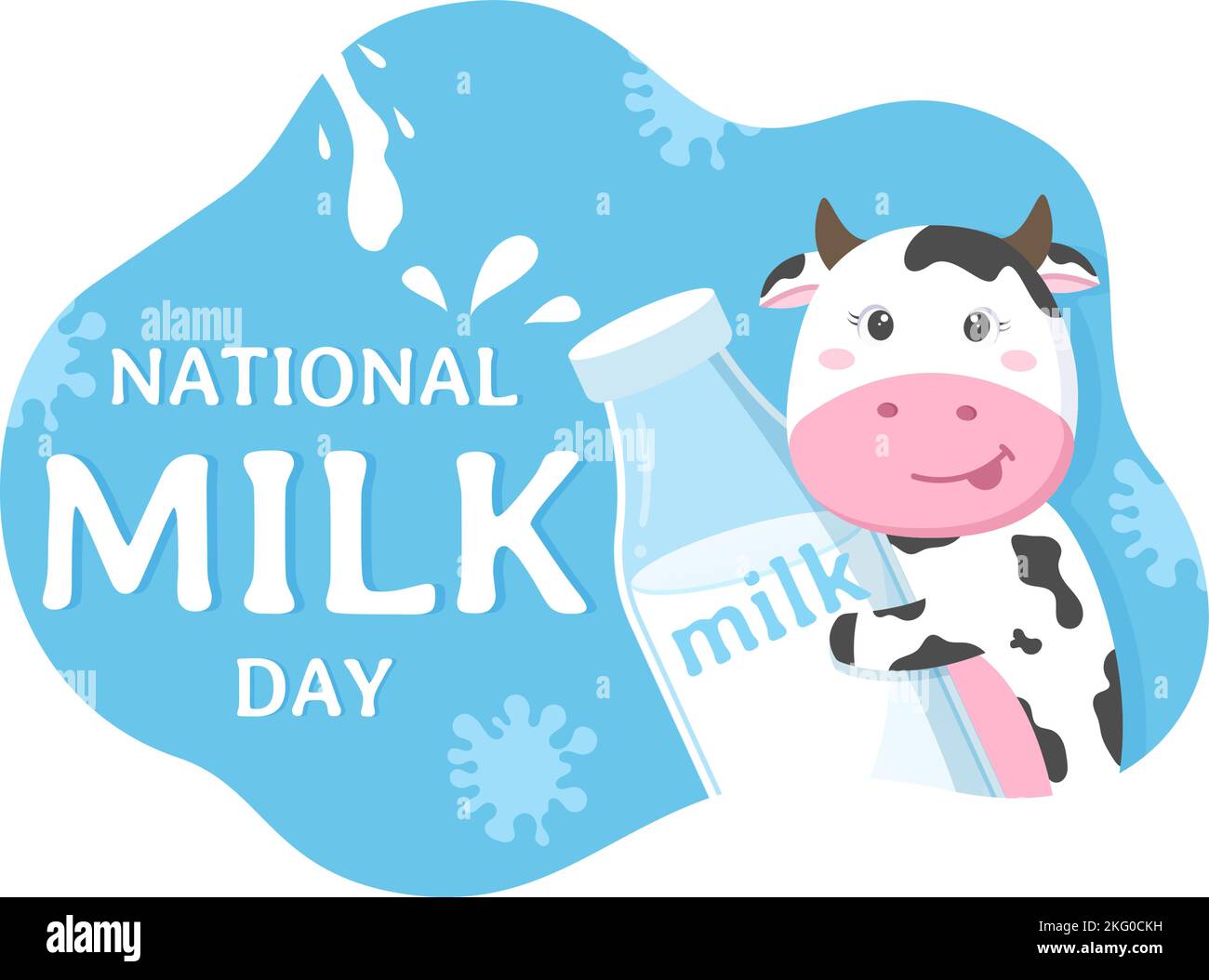 Happy Milk Day Celebration with Splash Drop in Smooth Wave of White ...