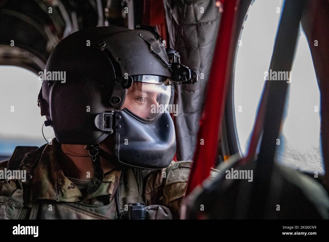 U.S. Army Spc. Shane Sutton, a CH-47 Chinook crew chief assigned to the ...
