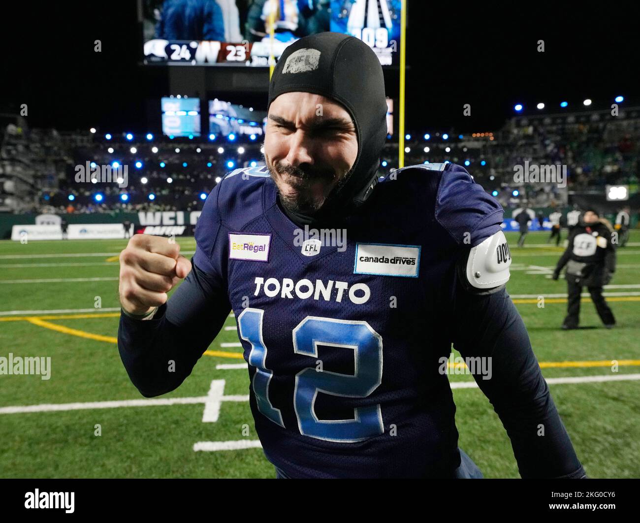 Toronto Argonauts quarterback Chad Kelly (12) celebrates after ...