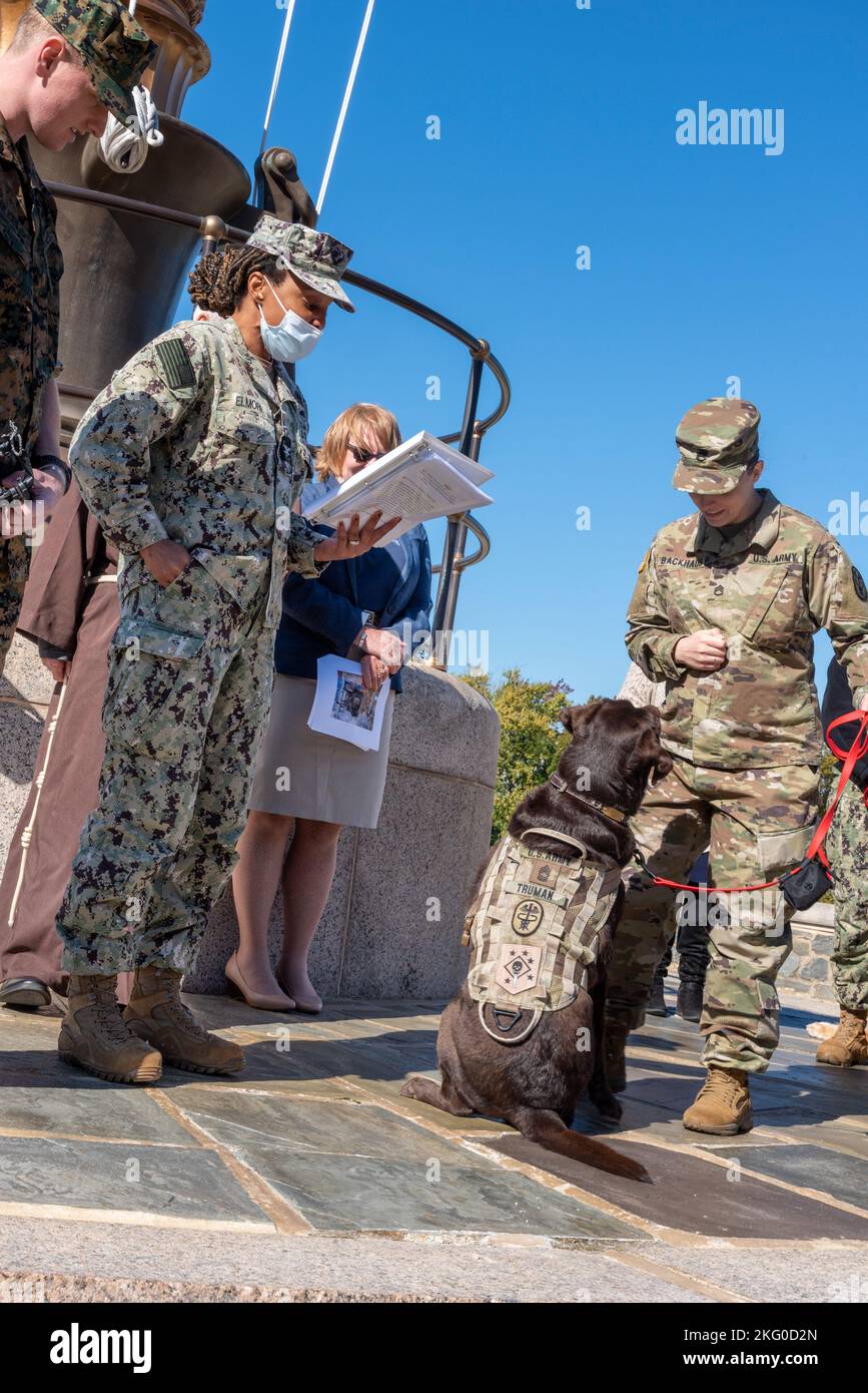 A promotion and commissioning ceremony for the Facility Dog Program at ...