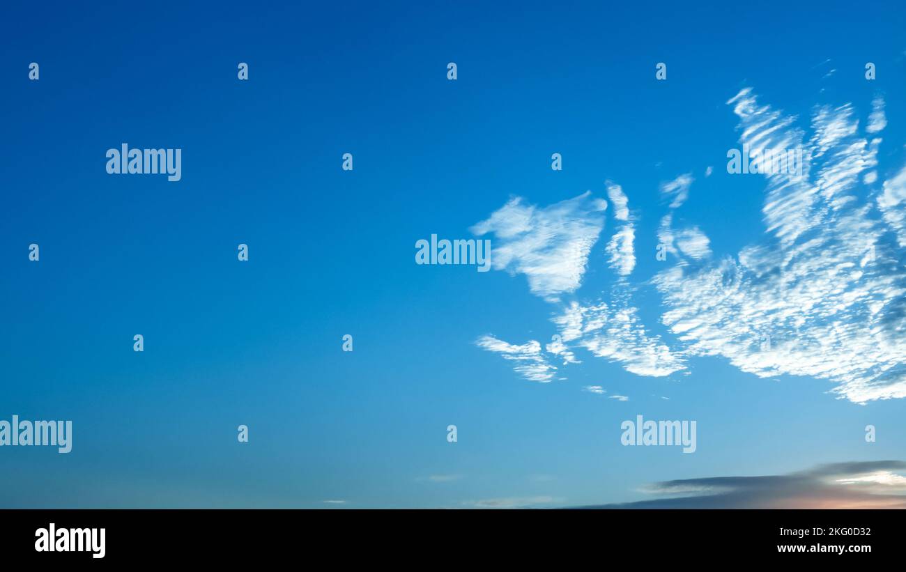 Clouds in the blue sky. Natural sky background texture, beautiful color ...