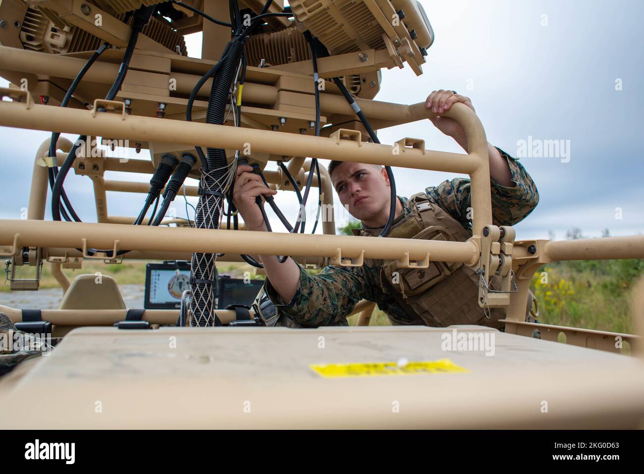 U.S. Marine Corps Lance Cpl. Nicholas Ciago, a low-altitude air-defense ...