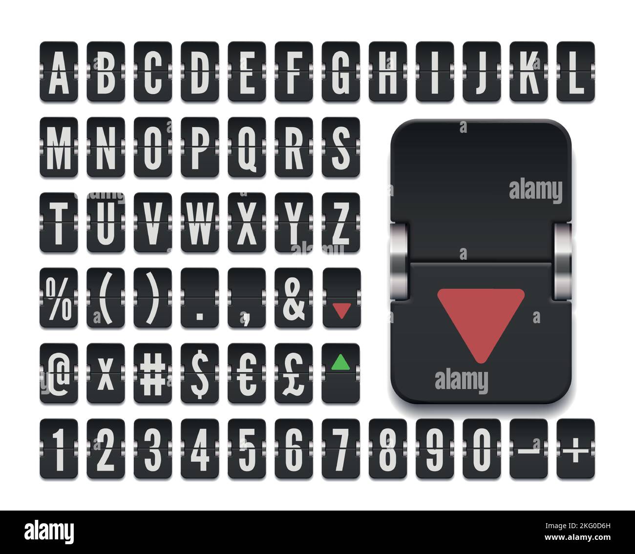 Flip board regular alphabet to display stock exchange rates. Airport ...