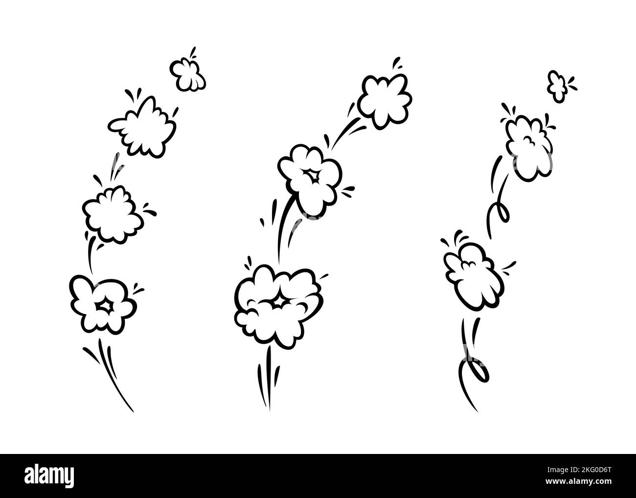 Comic boom effect clouds. Set of explosion bubbles and smoke. Vector ...