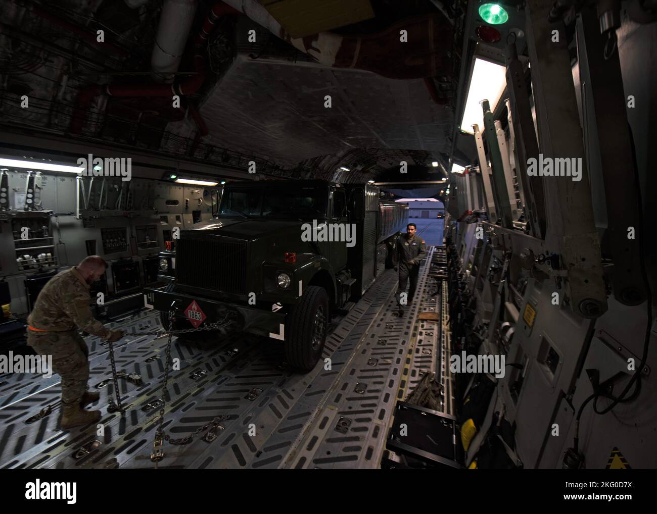 U.S. Air Force Staff Sgt. Kenneth Mullins, left, aerial porter with the ...