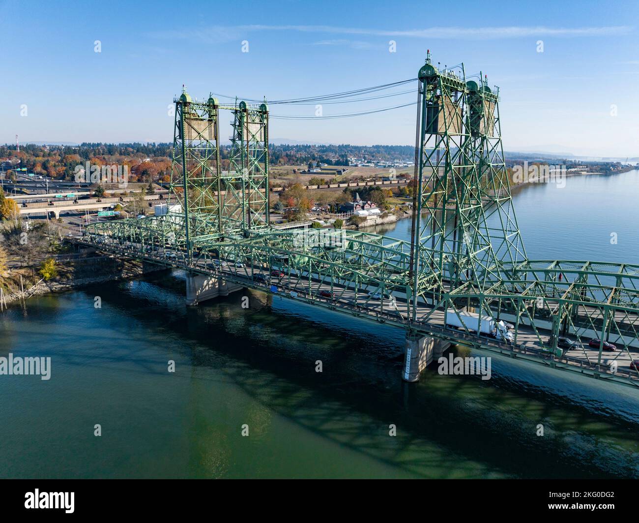 I-5 Bridge over the Columbia River connecting Portland, Oregon with ...