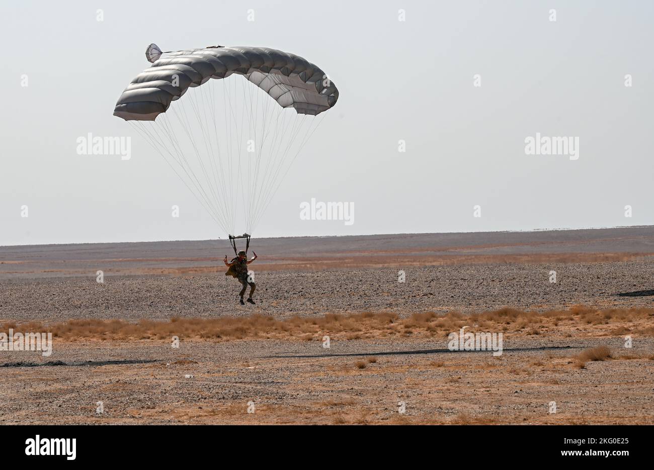 A U.S. Air Force pararescueman, assigned to the 52nd Expeditionary ...