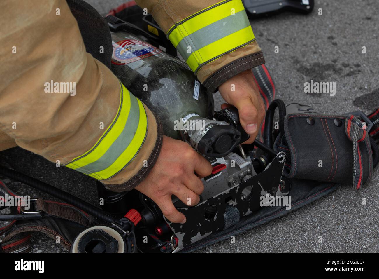 Firefighters with Marine Corps Installations Pacific Fire and Emergency ...
