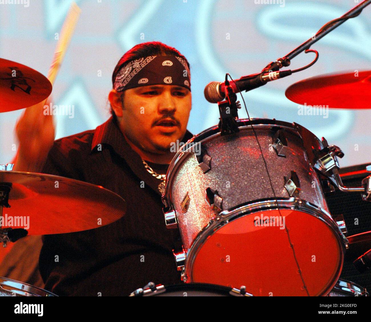 Ringo Garza of Los Lonely Boys performs at On The Bricks in Atlanta's ...