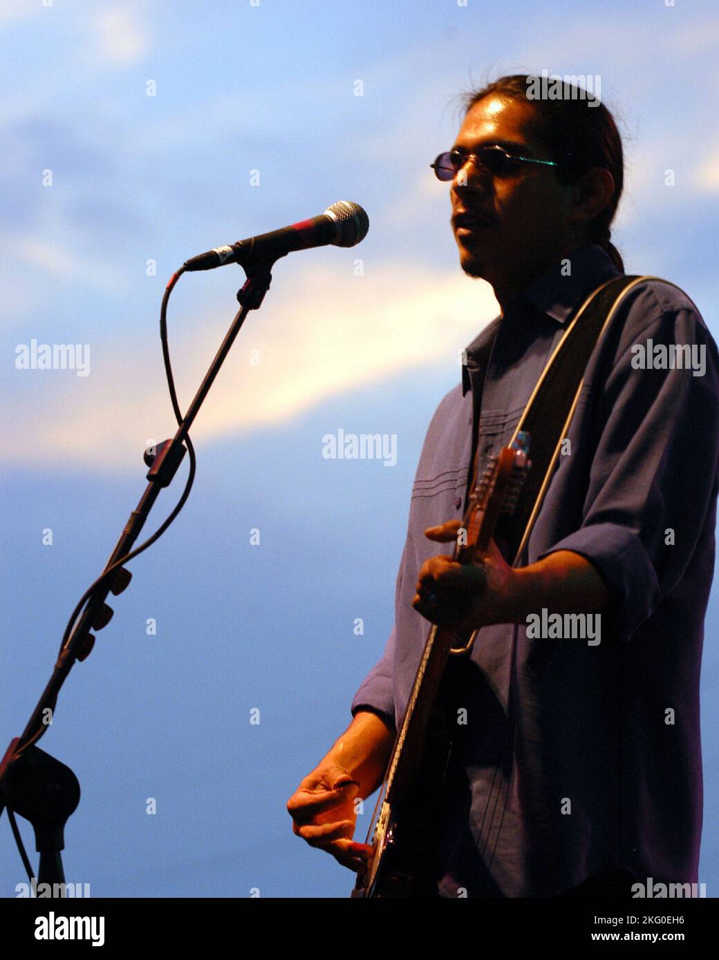 Henry Garza of Los Lonely Boys performs at On The Bricks in Atlanta's ...