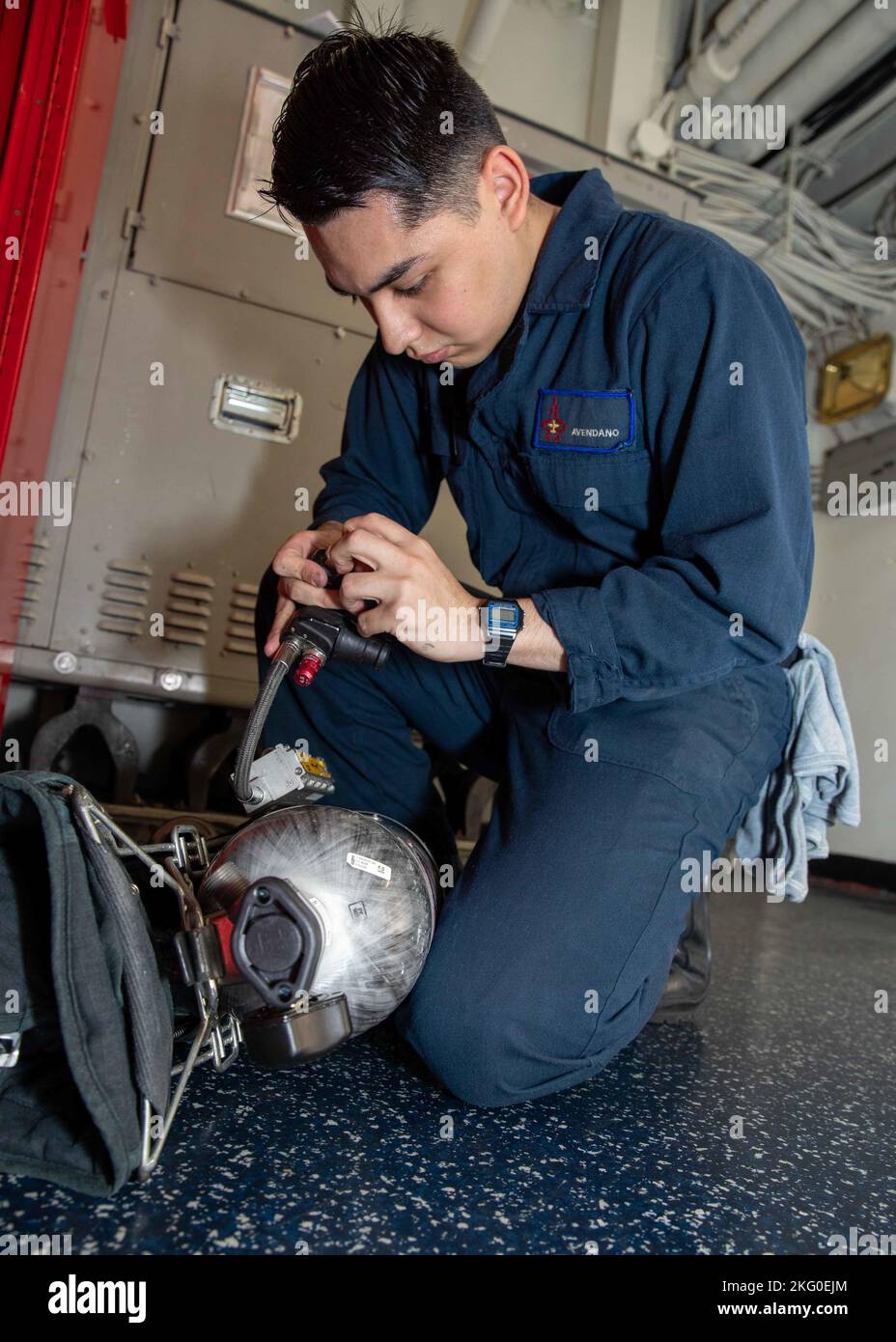 221019-N-ET093-1033 ADRIATIC SEA (Oct 19, 2022) Damage Controlman ...