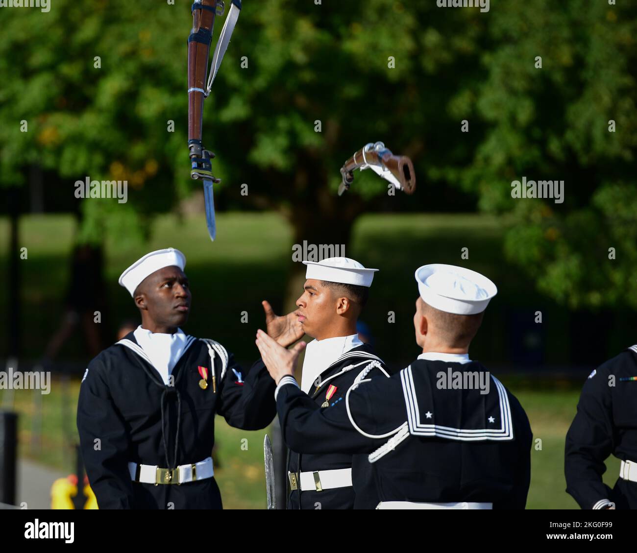 WASHINGTON (October 19, 2022) -- Members of the U.S. Navy Ceremonial Guard Drill Team perform ...