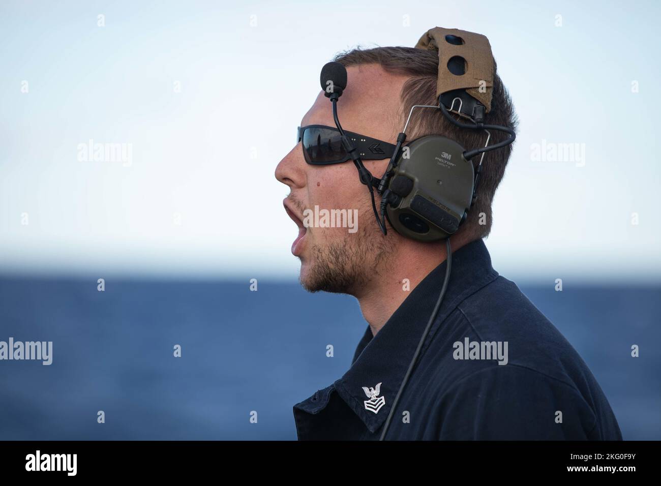 221019-N-LK647-1194 ATLANTIC OCEAN—Gunner’s Mate 1st Class Justin Carl, assigned to the ...
