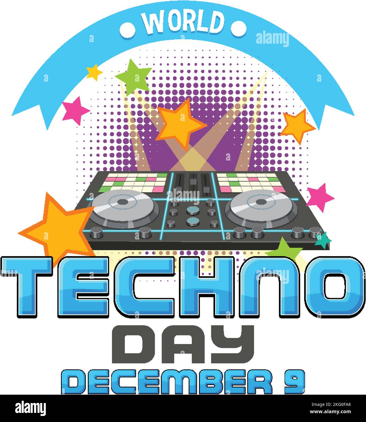 World Techno Day Banner Design illustration Stock Vector Image & Art ...
