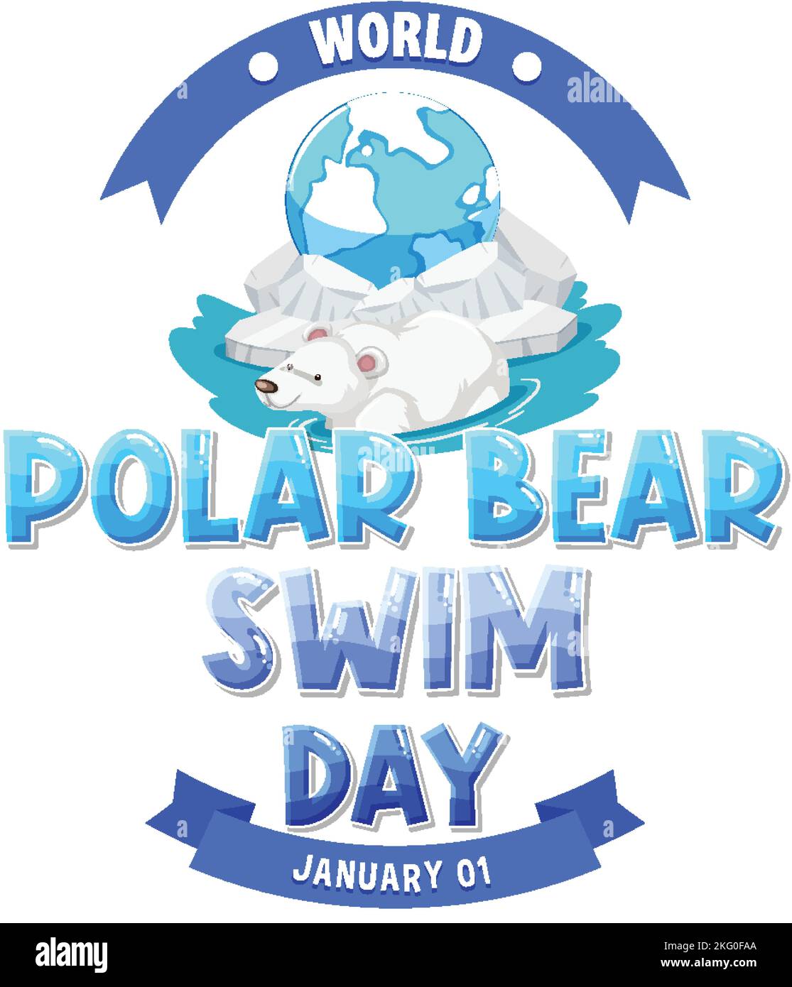Polar Bear Swim Day Banner Design illustration Stock Vector Image & Art ...