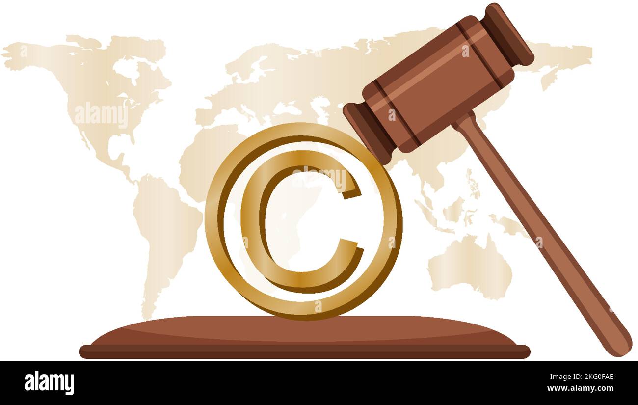 Legal Hammer and Copyright symbol illustration Stock Vector Image & Art ...