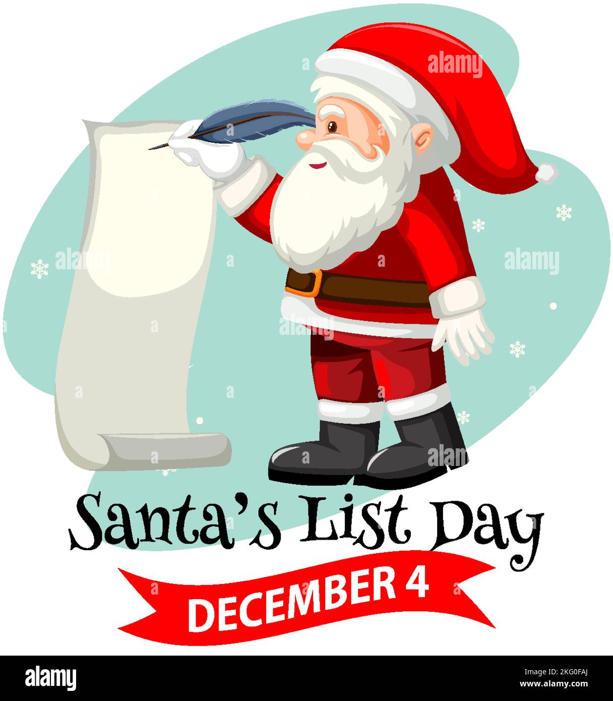 Santa's list day text banner design illustration Stock Vector Image ...