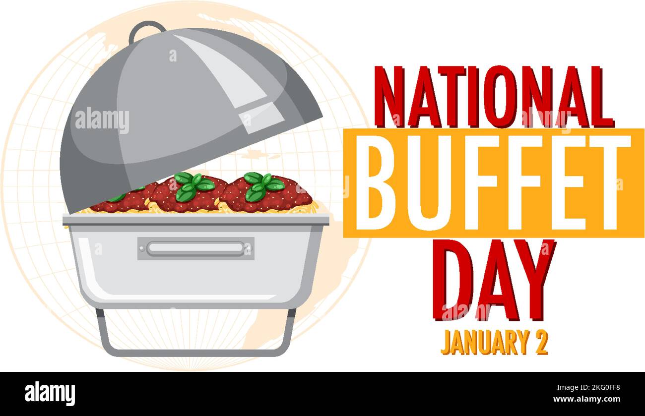 National Buffet Day Text Banner Design illustration Stock Vector Image ...