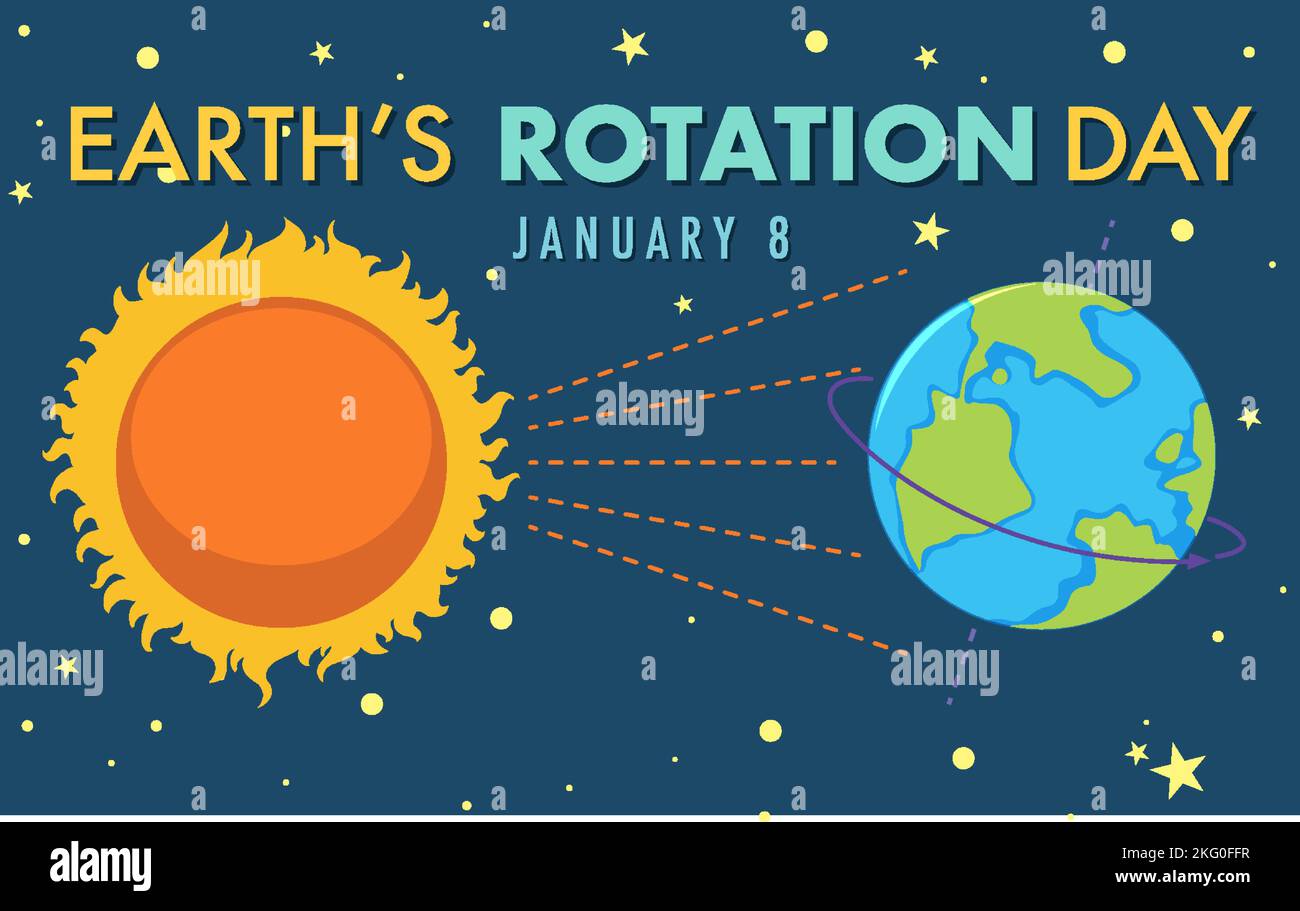 Earth's Rotation Day banner design illustration Stock Vector Image ...