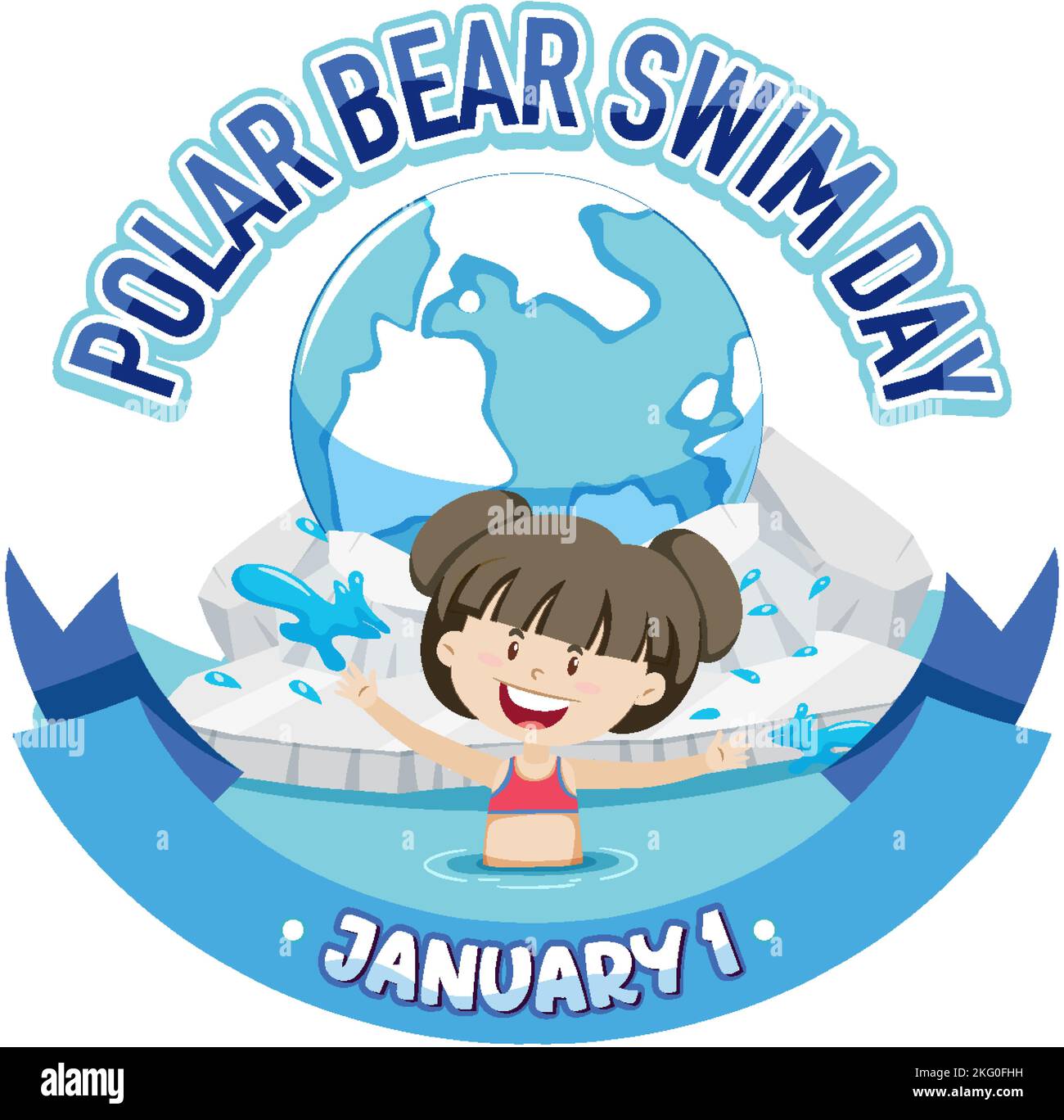 Polar Bear Plunge Day icon illustration Stock Vector Image & Art - Alamy