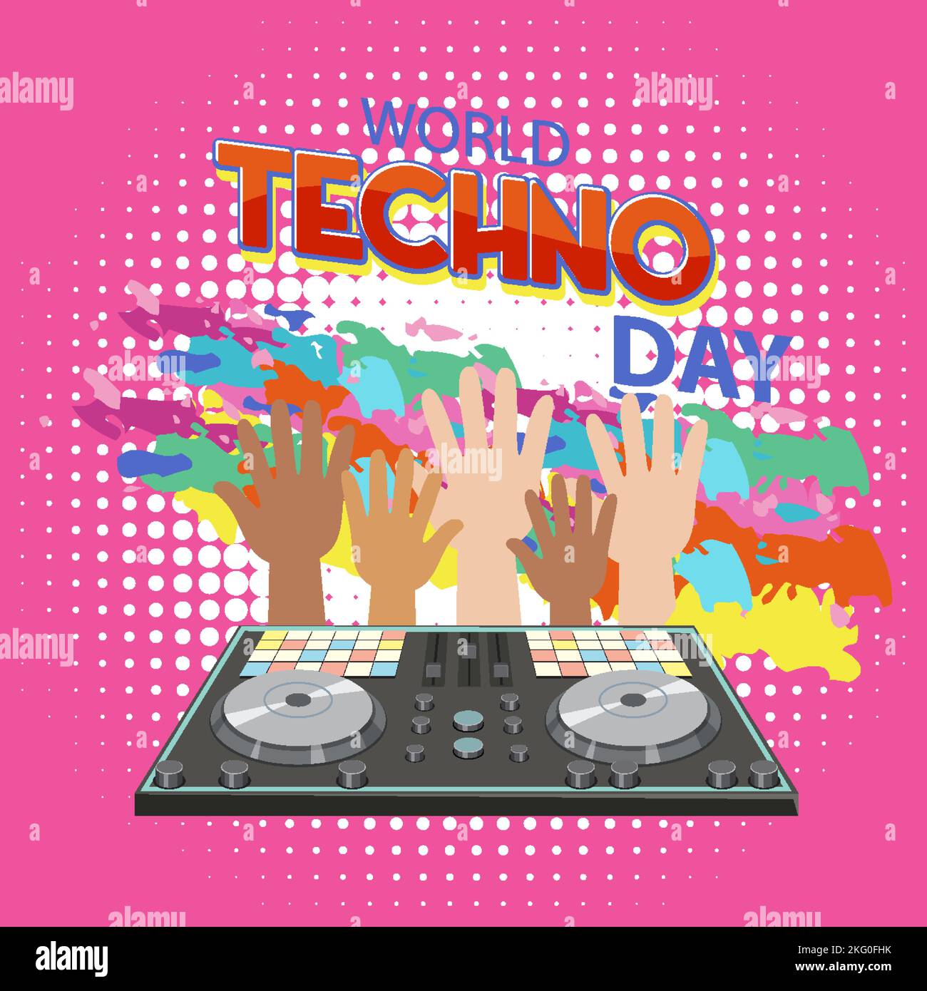 World techno day text banner design illustration Stock Vector Image ...