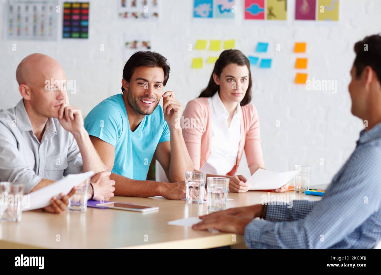 Male female colleagues review hi-res stock photography and images - Alamy