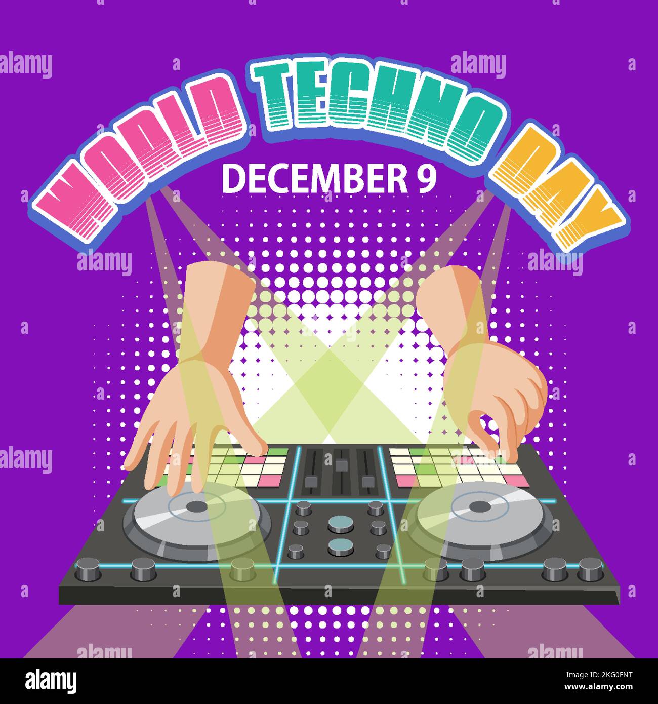 World techno day text banner design illustration Stock Vector Image ...