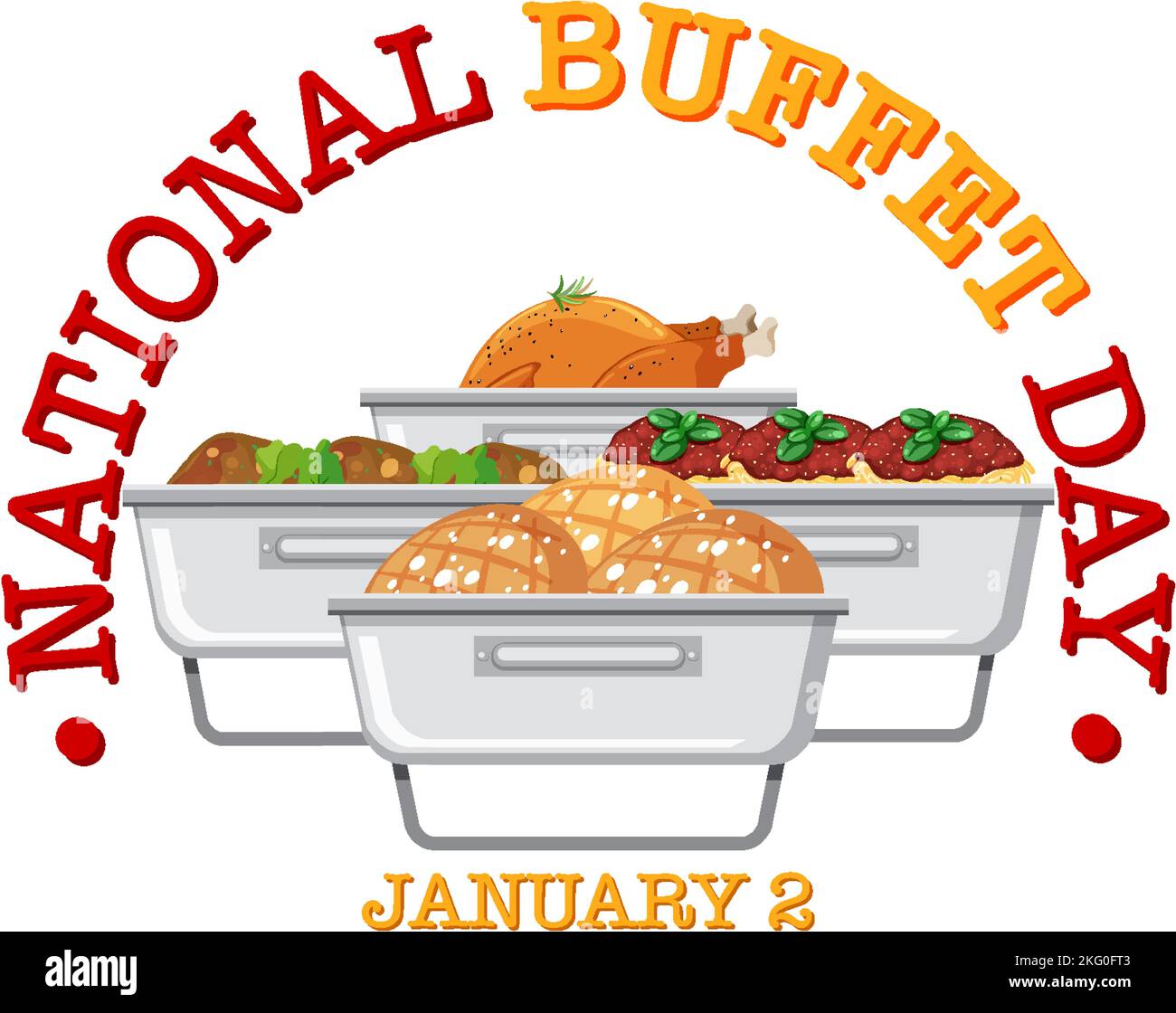 National Buffet Day Text Banner Design illustration Stock Vector Image ...