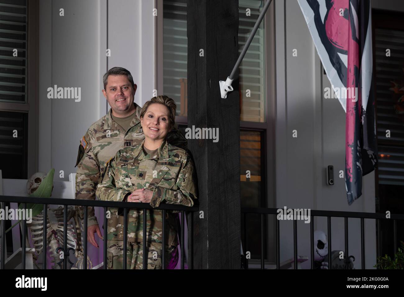 Louisiana National Guardsmen Lt. Col. Taysha Gibbs (right) and her ...