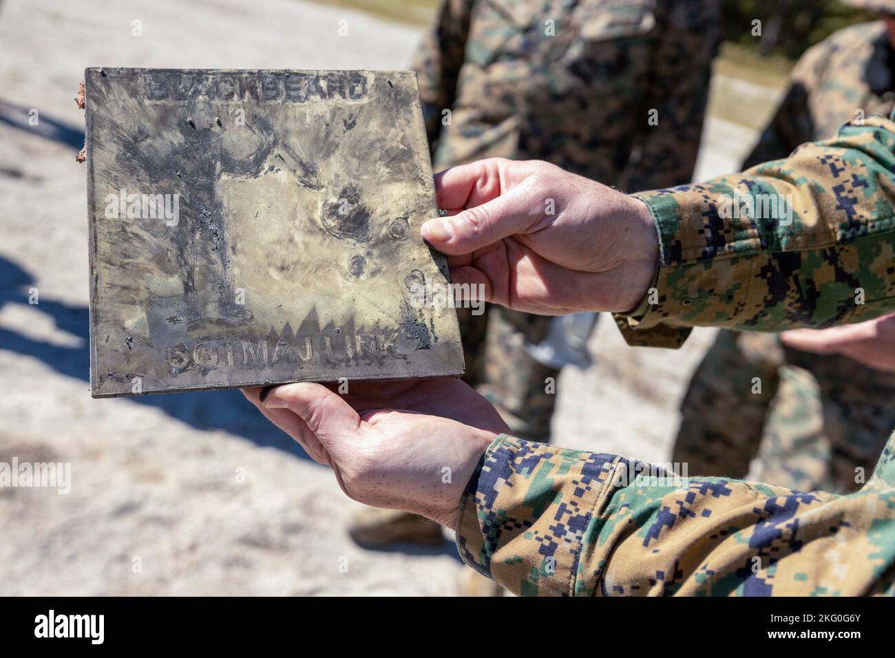 U.S. Marine Corps Sgt. Maj. Brandon Link, the sergeant major of Combat ...