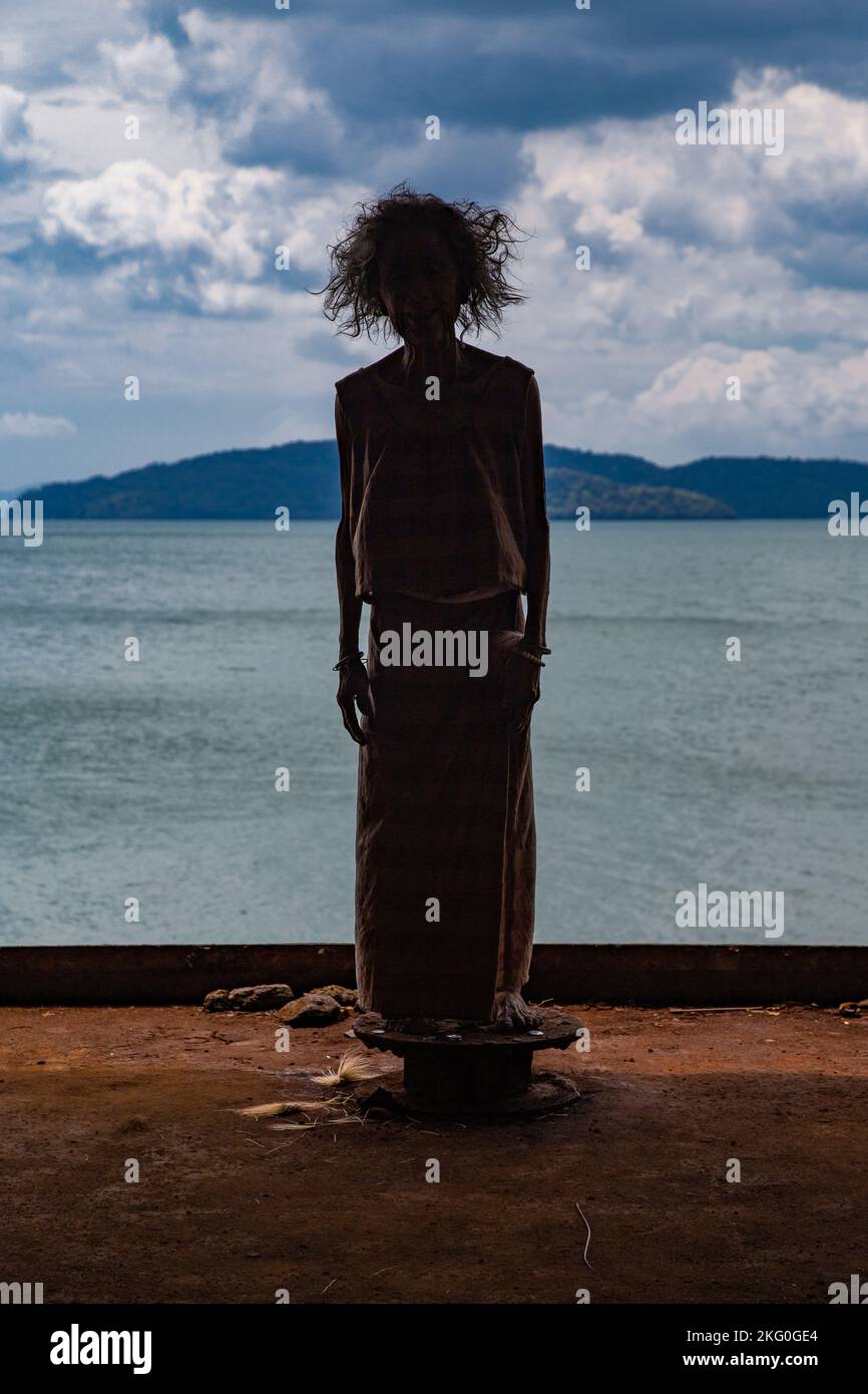 Old woman creepy statue in Ao Nang, Krabi, Thailand Stock Photo - Alamy