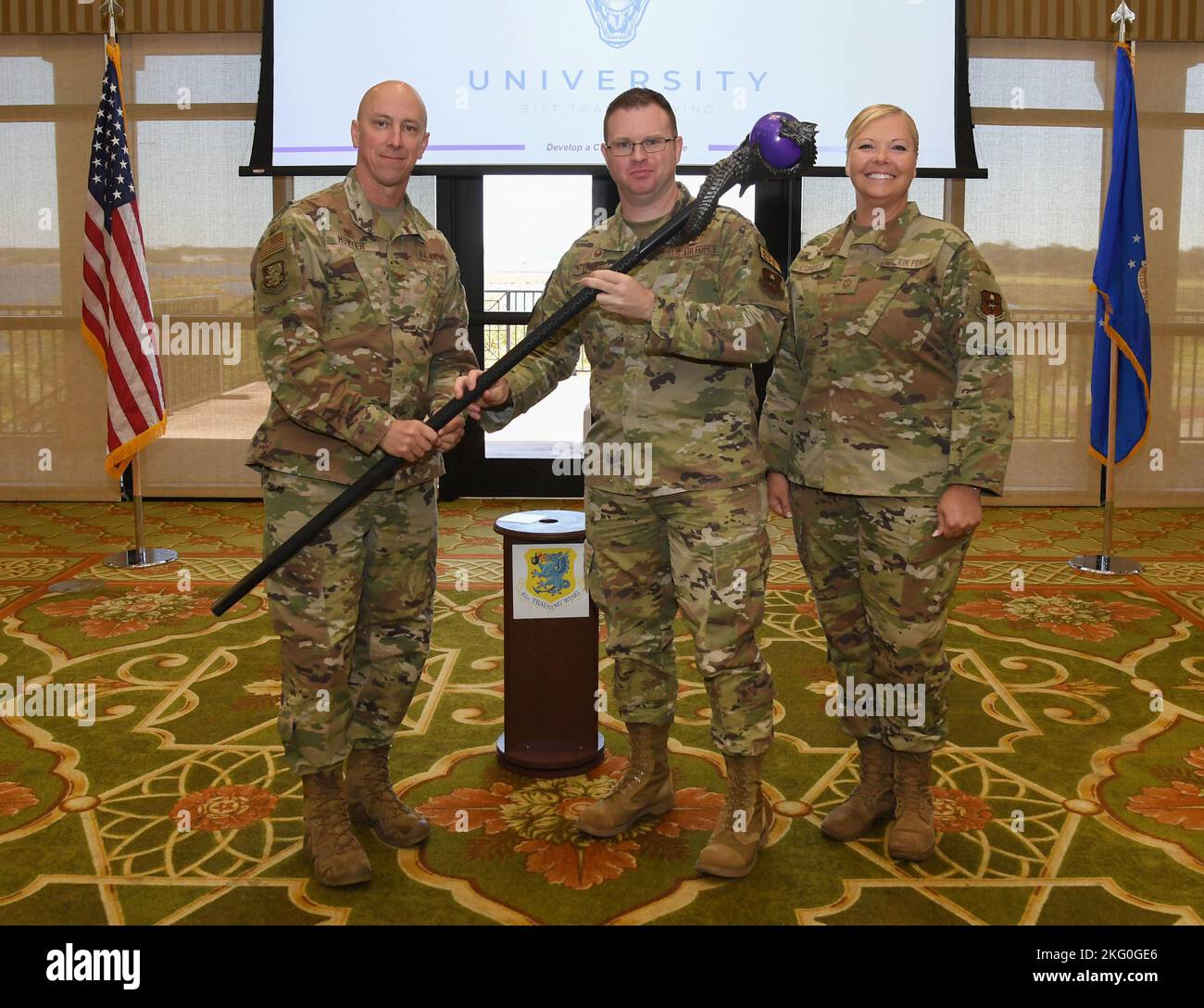 U.S. Air Force Col. William Hunter, 81st Training Wing commander, Maj ...