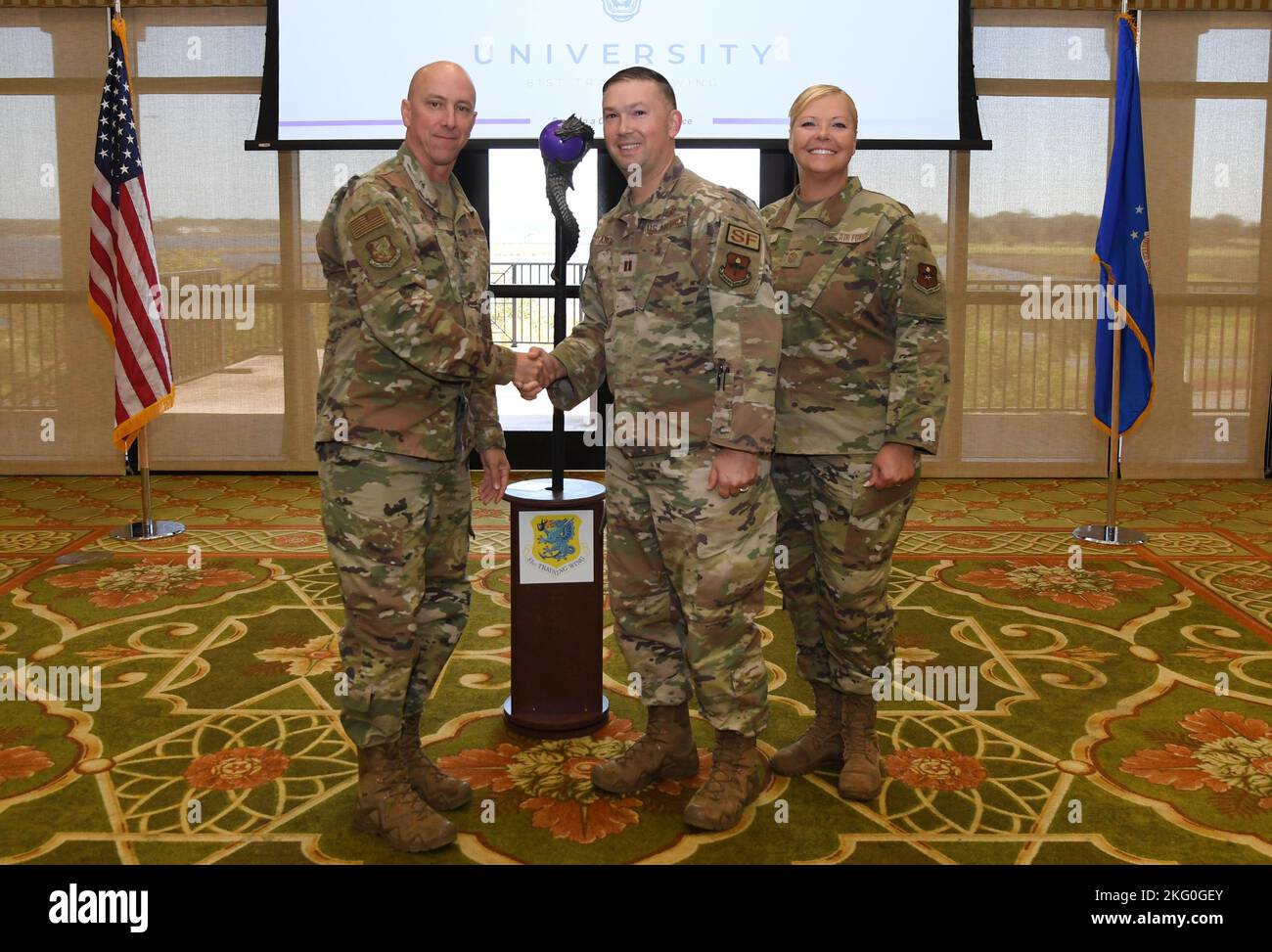 U.S. Air Force Col. William Hunter, 81st Training Wing commander, Capt ...