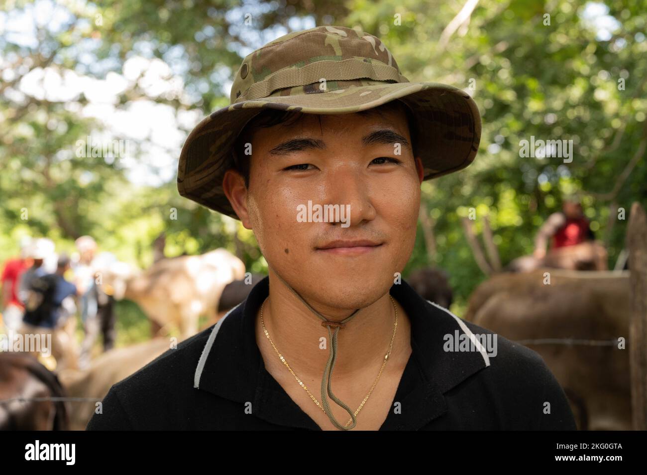 U.S. Army Sgt. Christopher An, a veterinarian out of Joint Task Force ...