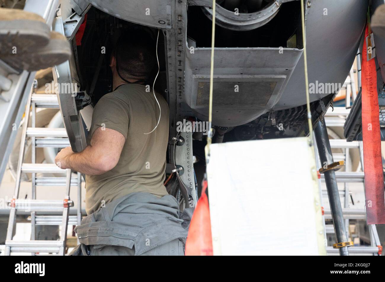 A U.S. Air Force Airman assigned to the 355th Equipment Maintenance ...