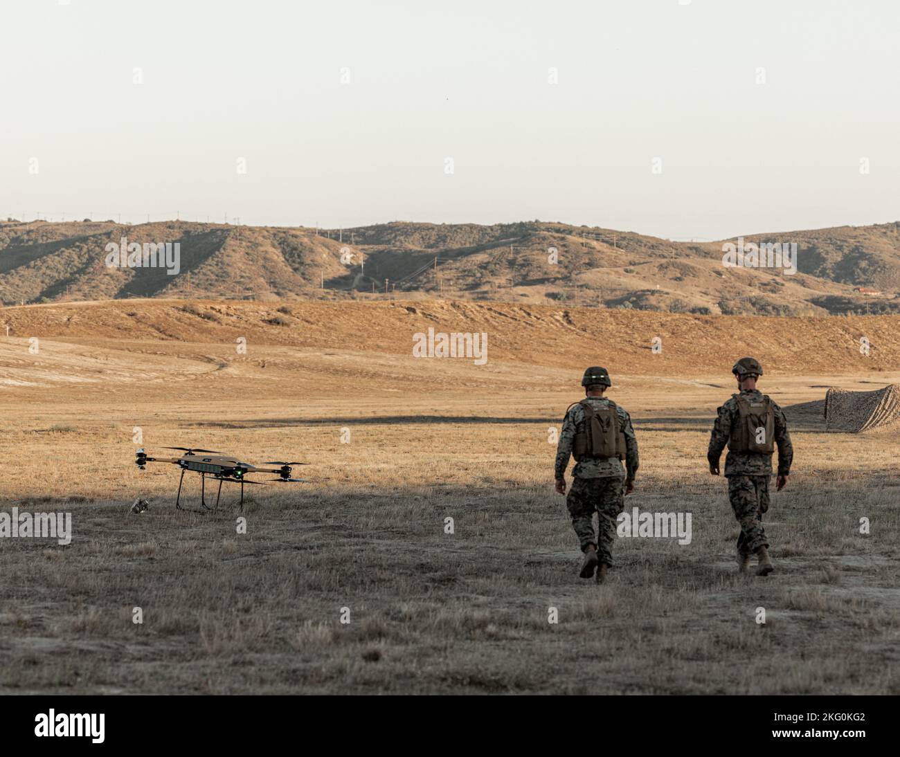 U.S. Marine Corps Capt. Joshua Grose, left, company commander, and 1st Sgt. Bryan Williams ...