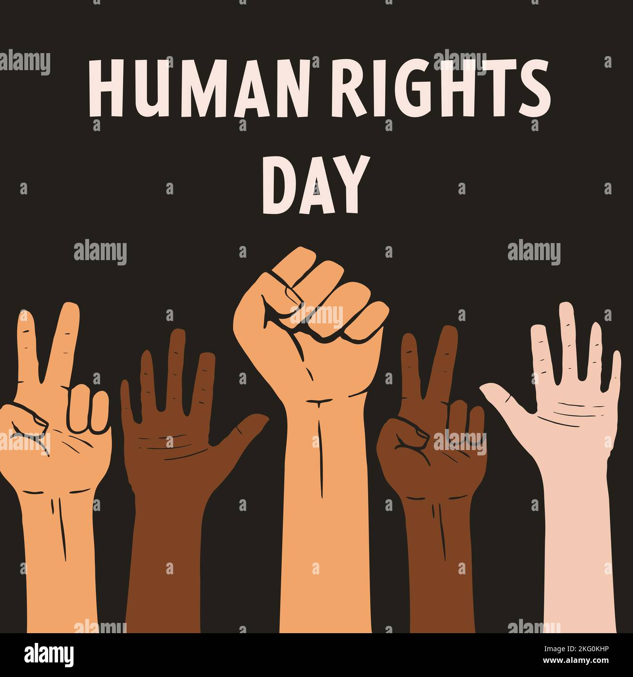 flat hand drawn human rights day illustration Stock Vector Image & Art ...